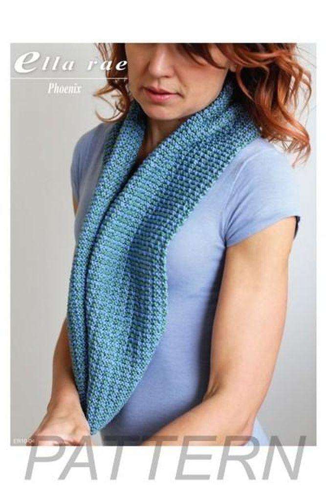 Ella Rae Phoenix Houndstooth Tweed Cowl PATTERN ONLY